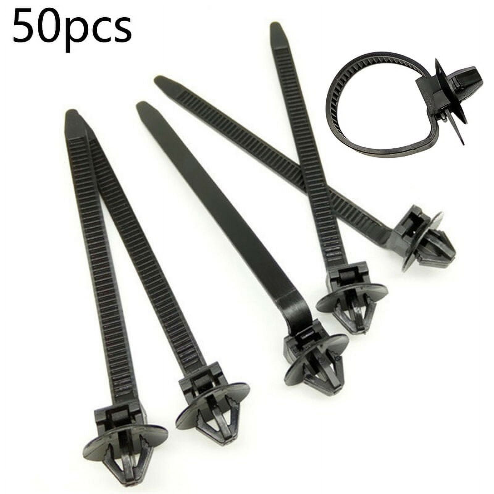 50Pcs Nylon Cable Tie Wrap Fixed Fastener Clips Car Hose Fastening Zip ...