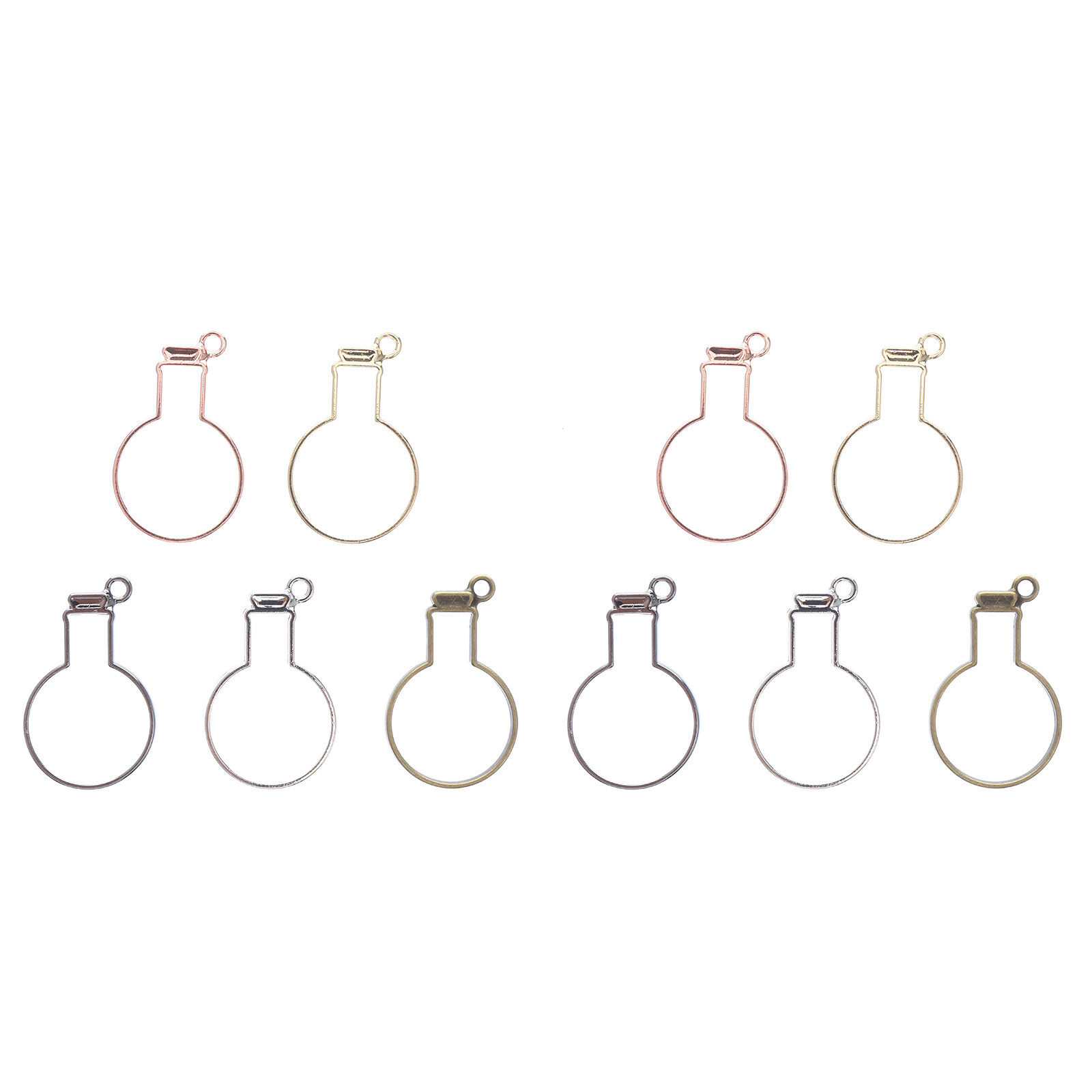 50Pcs Open Bezels Drift Bottle Bezels Resin Jewelry Pendants DIY Alloy ...