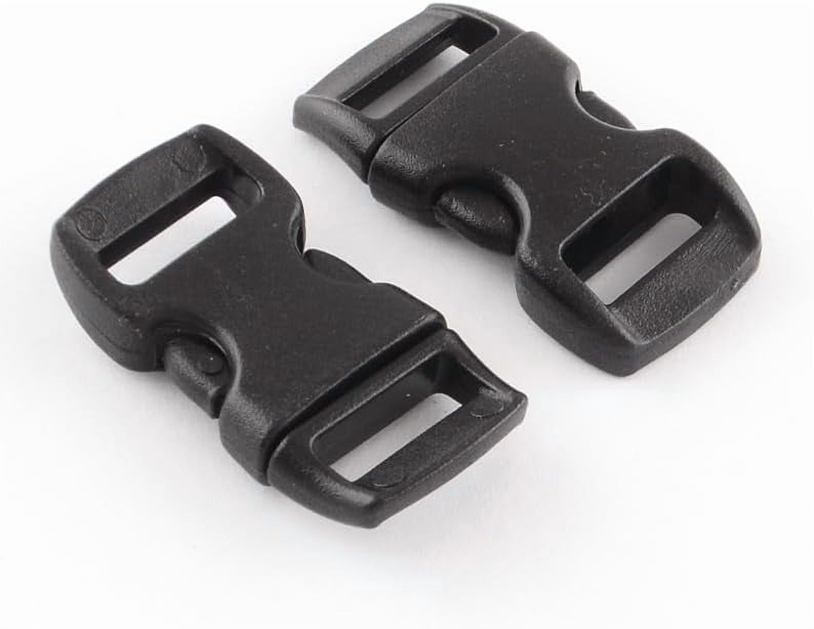 50Pcs POM Plastic Side Release Buckles Survival Bracelet Clasps Black ...