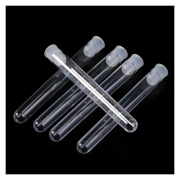 50Pcs/Pack 12x100mm Transparent Laboratory Clear Plastic Test Tubes ...