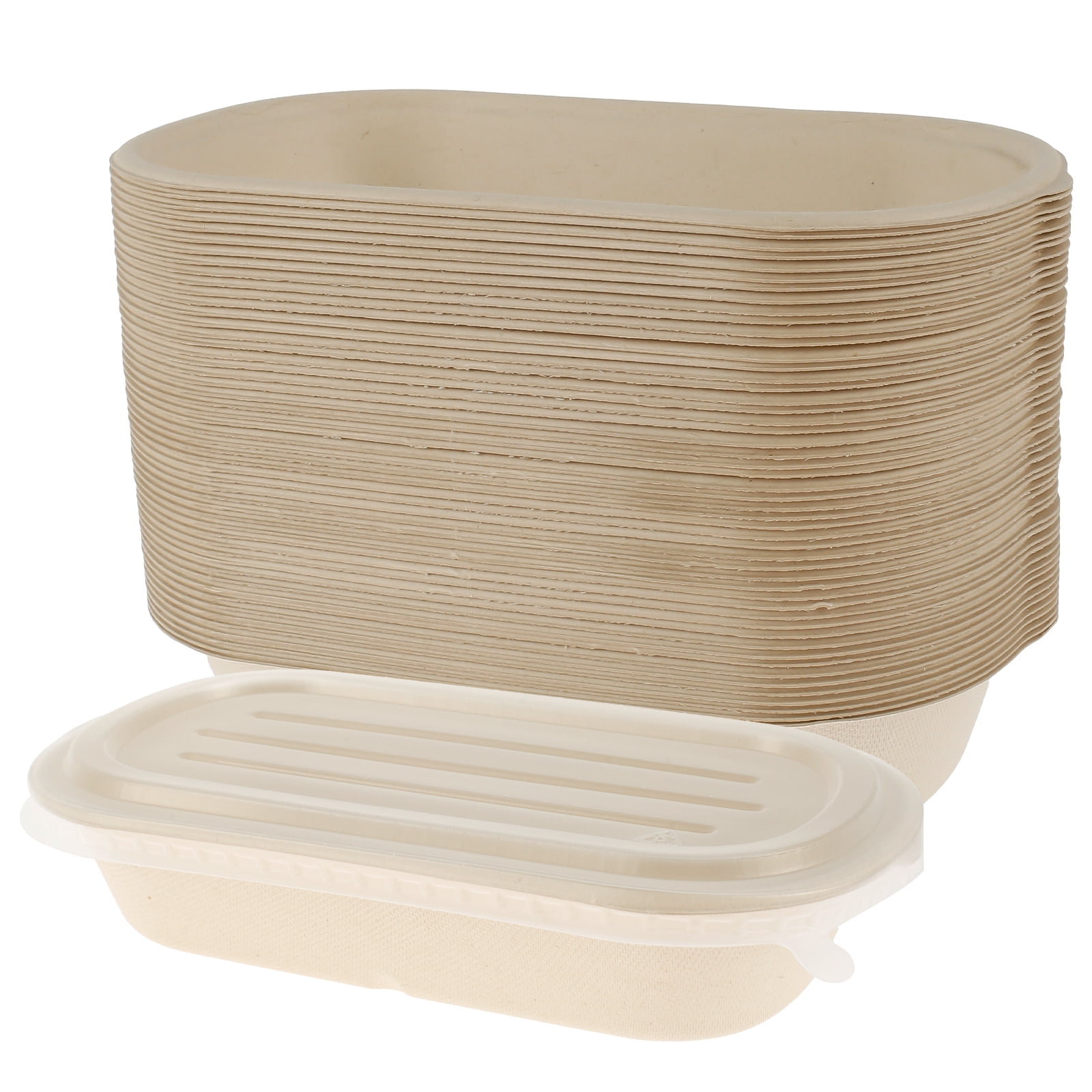 50Pcs Paper Bowls with Lids Stackable Take Out Food Containers ...