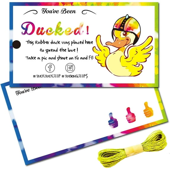 50Pcs Paper Card Greeting Card Duck Theme Card Rectangle Word 87.5x50mm ...