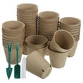 50Pcs Peat Pots with 50Plant Labels, Biodegradable Pots for Seedlings ...