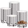 50Pcs Pets Disposable Feeding Bowls 16 oz 2 Cup Black White Cute Design ...