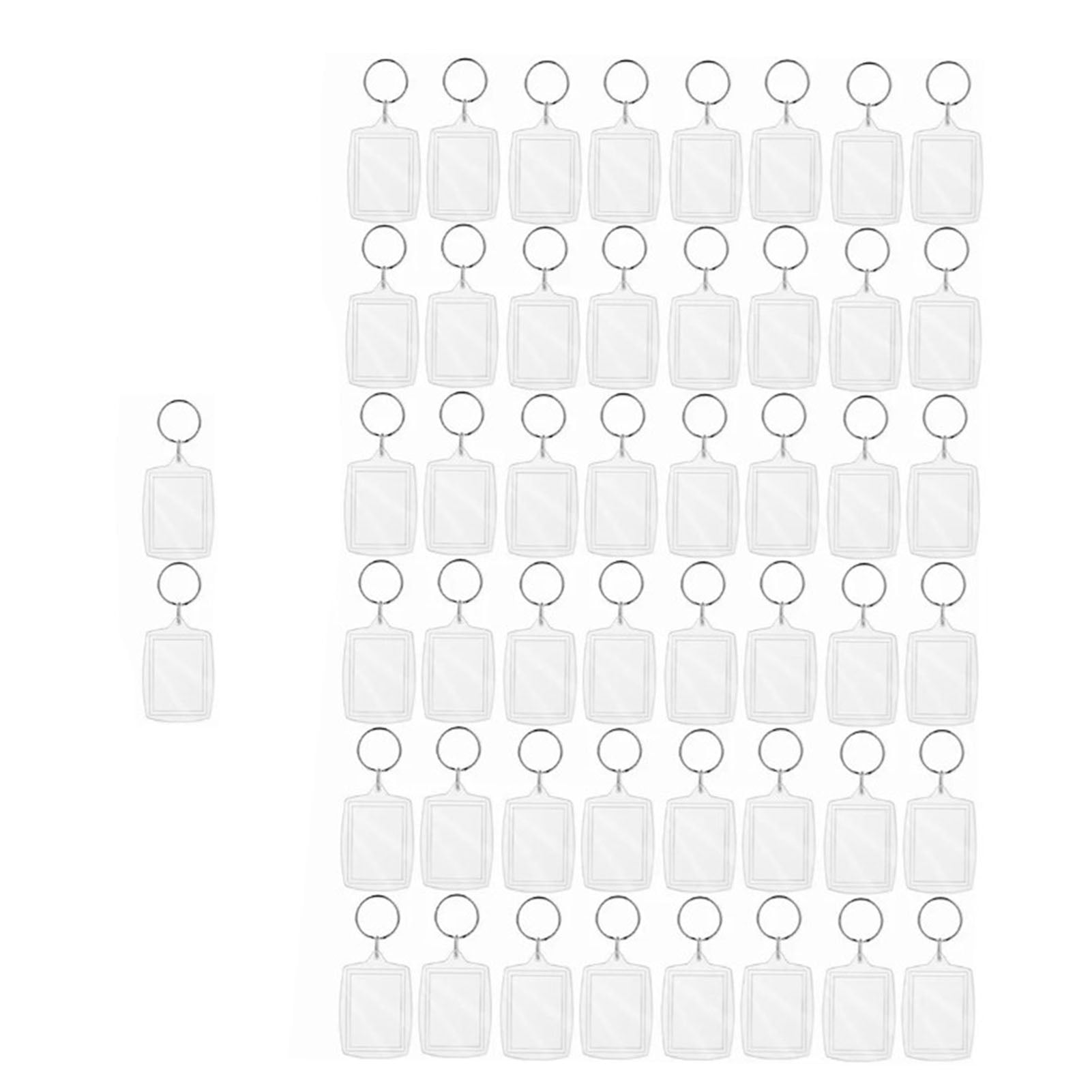 50Pcs Photo Insert Keychain Acrylic Blank Transparent Photo Picture ...
