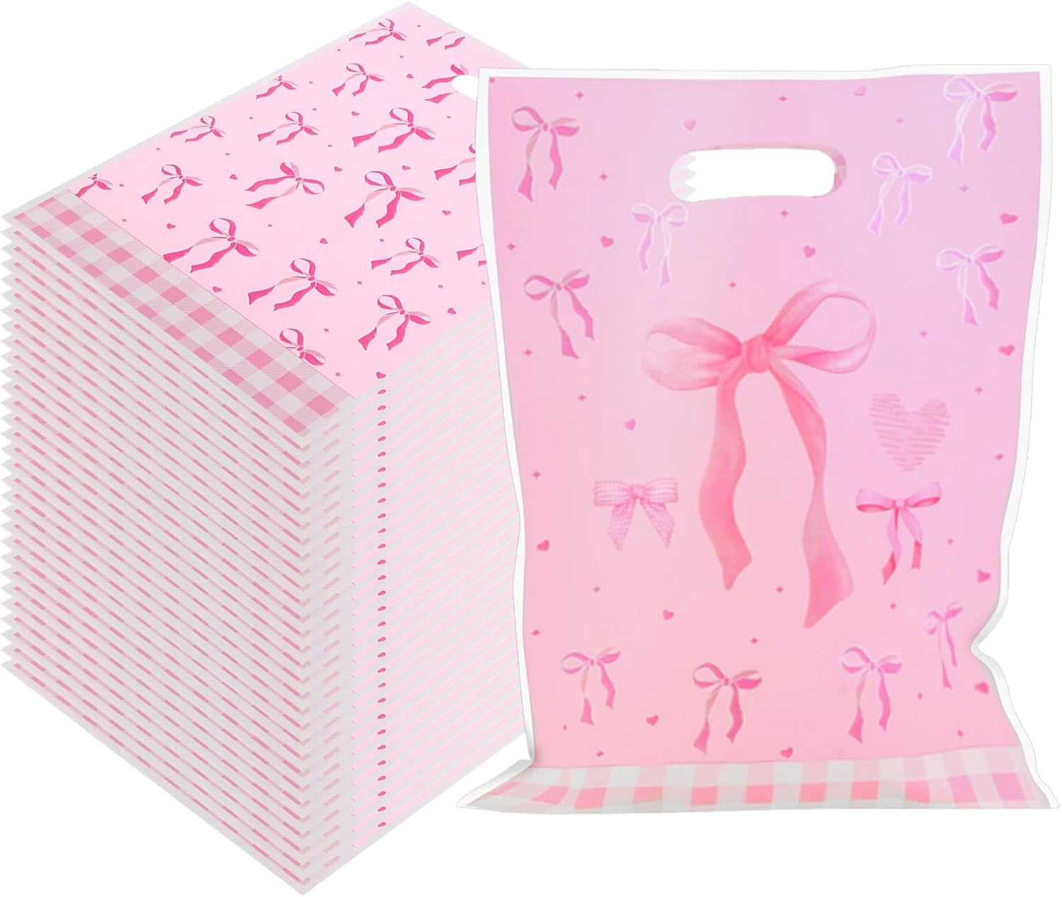 50Pcs Pink Bow Gift Bag Supplies Favors, Candy Bags, goodie Dags, Party ...