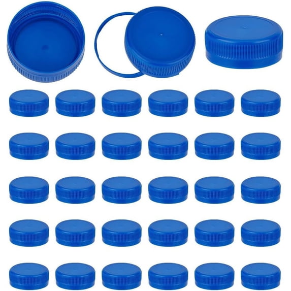 50Pcs Plastic Bottle Caps Blue Screw-On Caps 37.5mm Inner Diameter ...