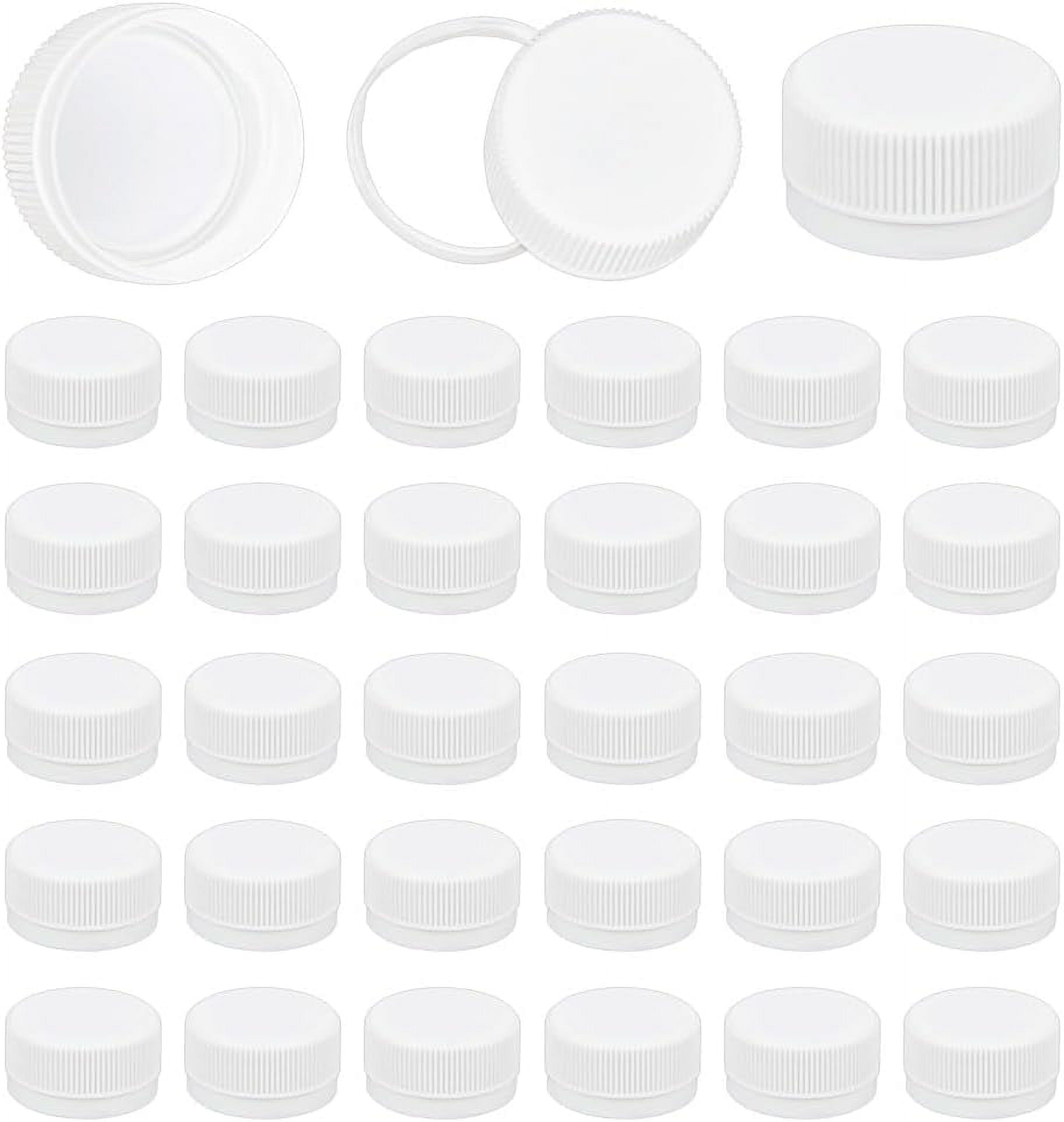 50Pcs Plastic Bottle Caps White Screw-On Caps 29.5mm Inner Diameter ...