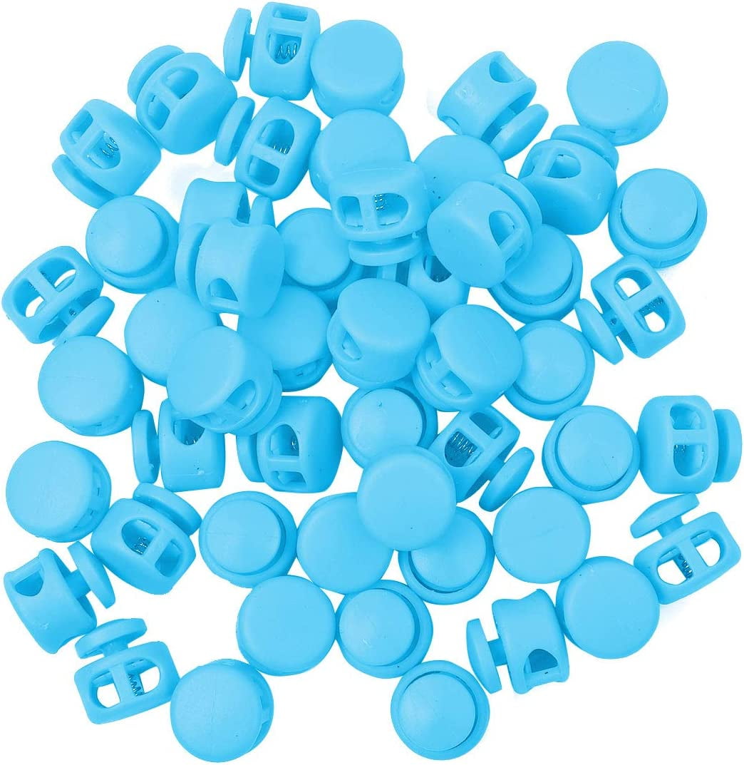 50Pcs Plastic Cord Locks Double Hole Spring Cord Locks End Toggle ...