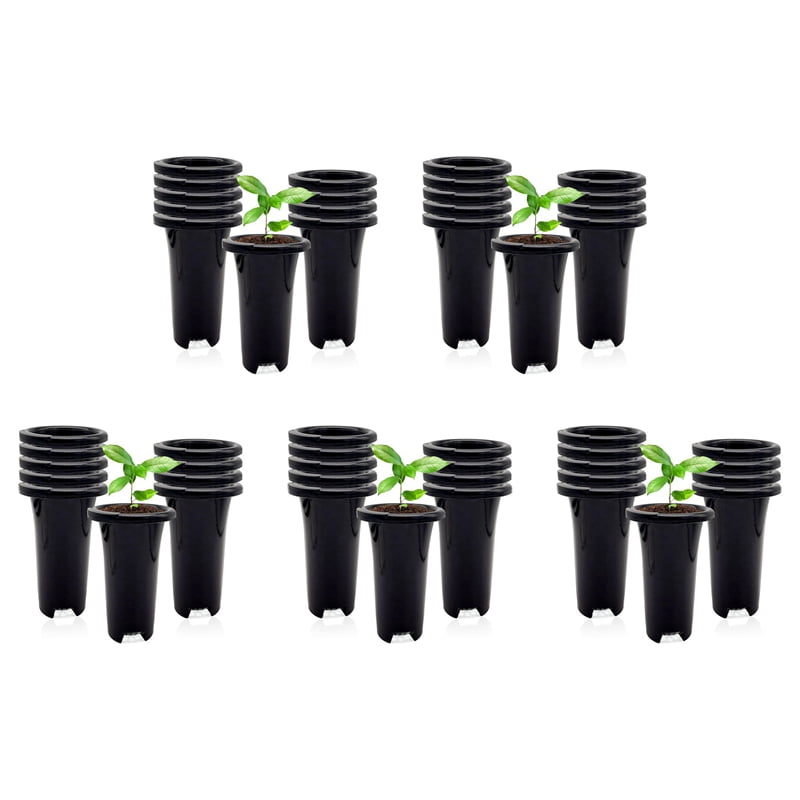 50Pcs Plastic Deep Plant Nursery Pots, Thick Stable Tall Tree Pots ...