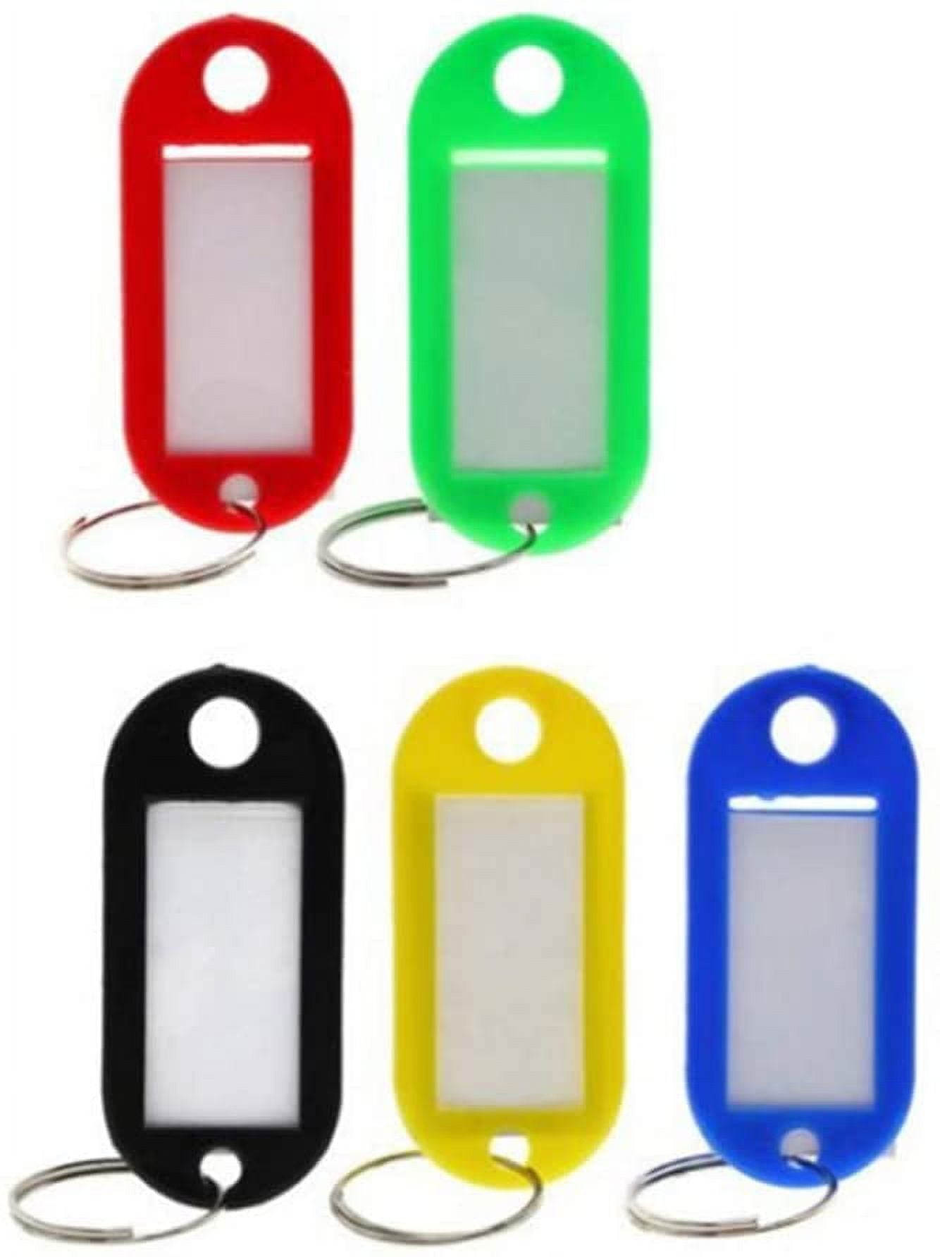 50Pcs Plastic Key Tags with Split Ring Label Window Plastic ID Label ...