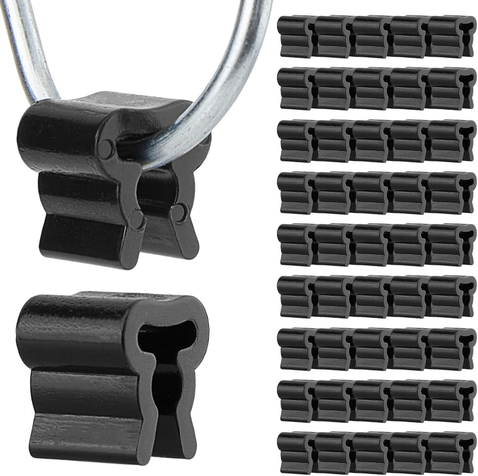 50Pcs Plastic Peg Hook Stoppers Black Inventory Control Clips 12.5x11 ...