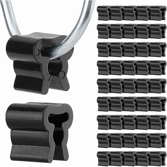50Pcs Plastic Peg Hook Stoppers Black Inventory Control Clips 12.5x11 ...