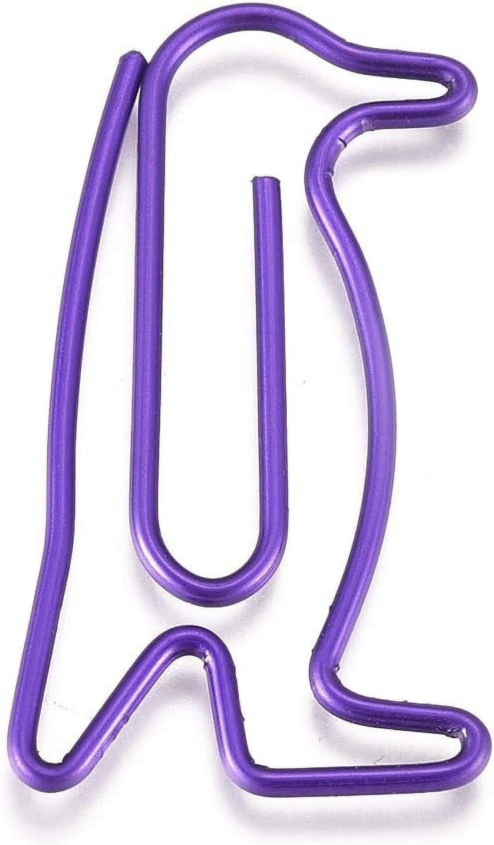 50Pcs Purple Penguin Shape Iron Paperclips Cute Small Paper Clips ...