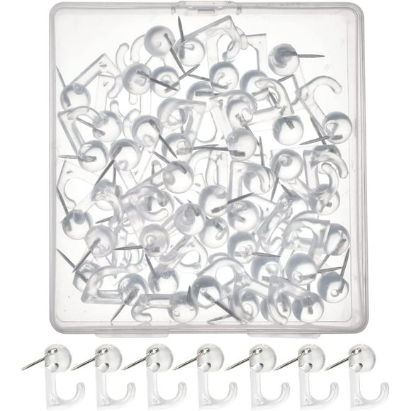 Shop Push Pin Hooks for Home Improvement Black and Clear Colors