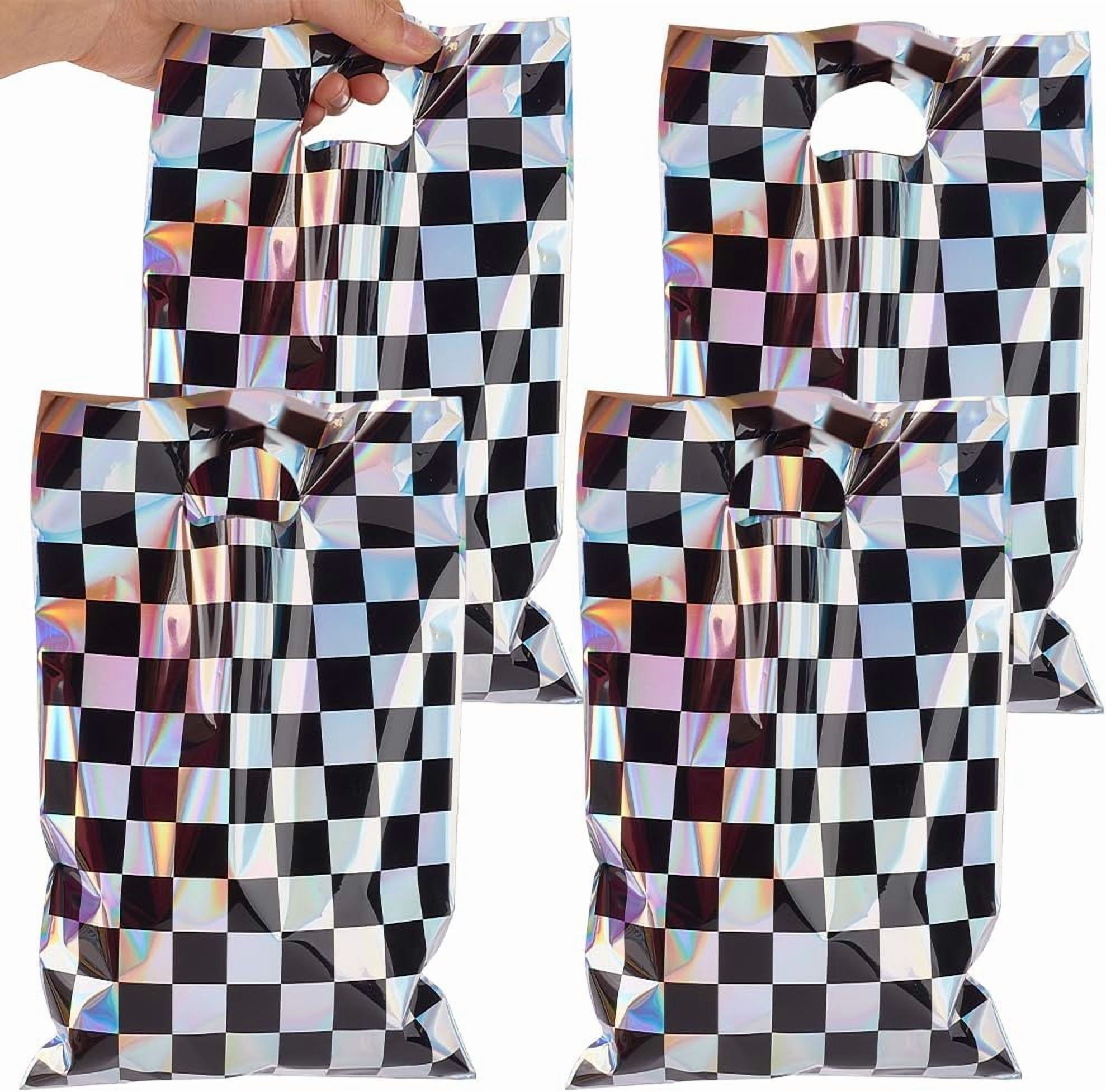 50Pcs Race Car Party Favor Bags Checkered Racing Gift Bag Plastic ...