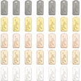 50Pcs Rectangle Handmade Stamping Tag Pendant 5 Colors Alloy Stamping ...