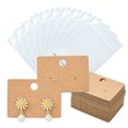 50Pcs Rectangle Kraft Paper Earring Display Card with Hanging Hole for ...
