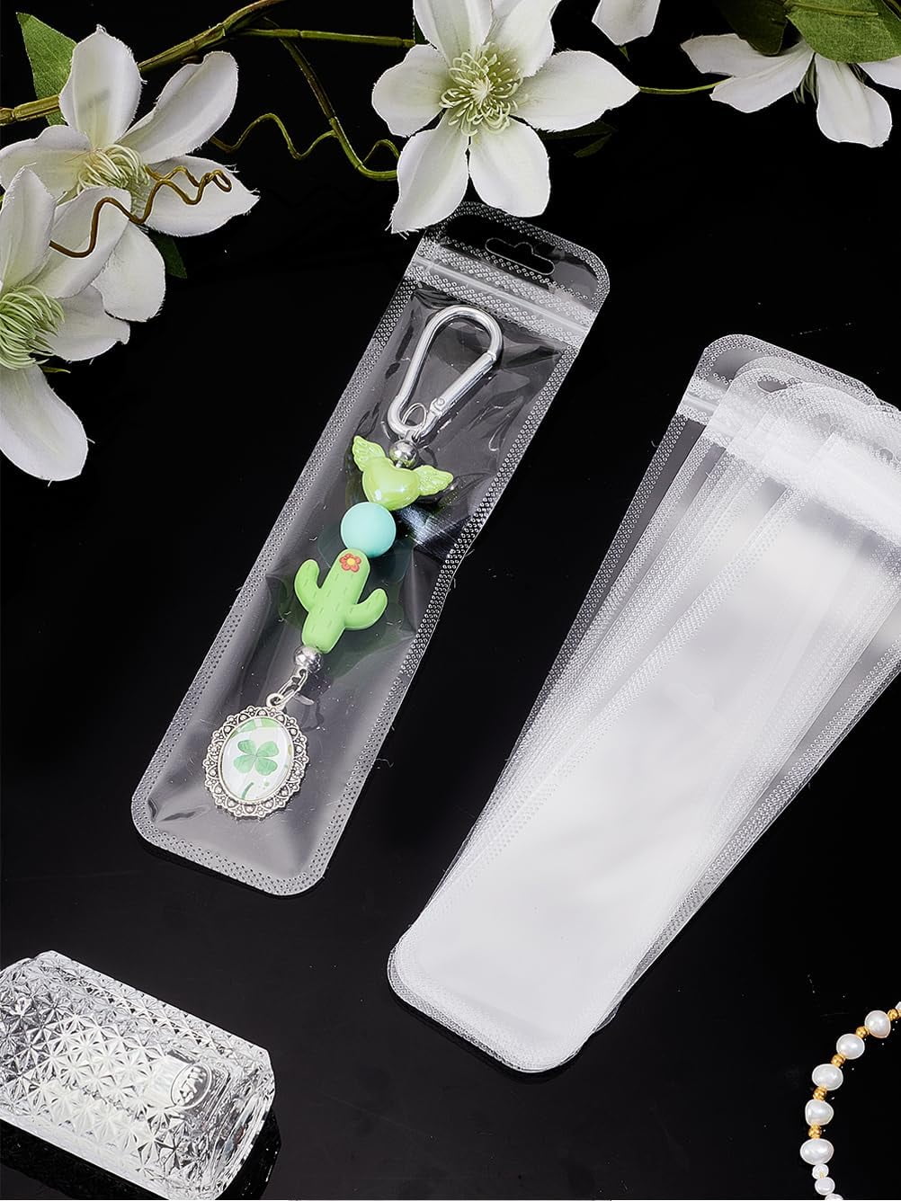 50Pcs Rectangle Zip Lock Gift Bags Reclosable Package Pouches Self Seal ...