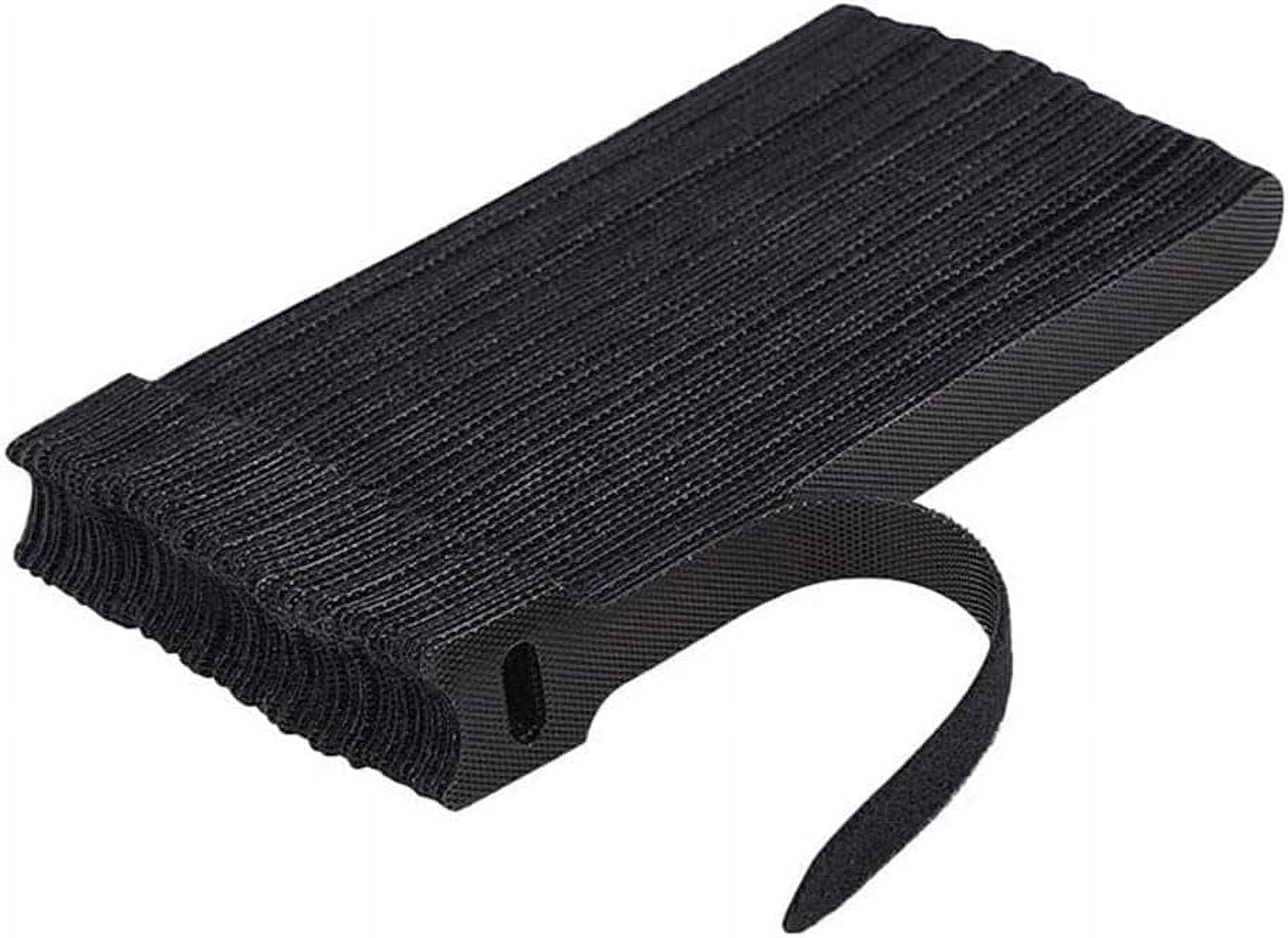 50Pcs Reusable Cable Nylon Strap Black Cable Cord Hook And Loop Ties ...