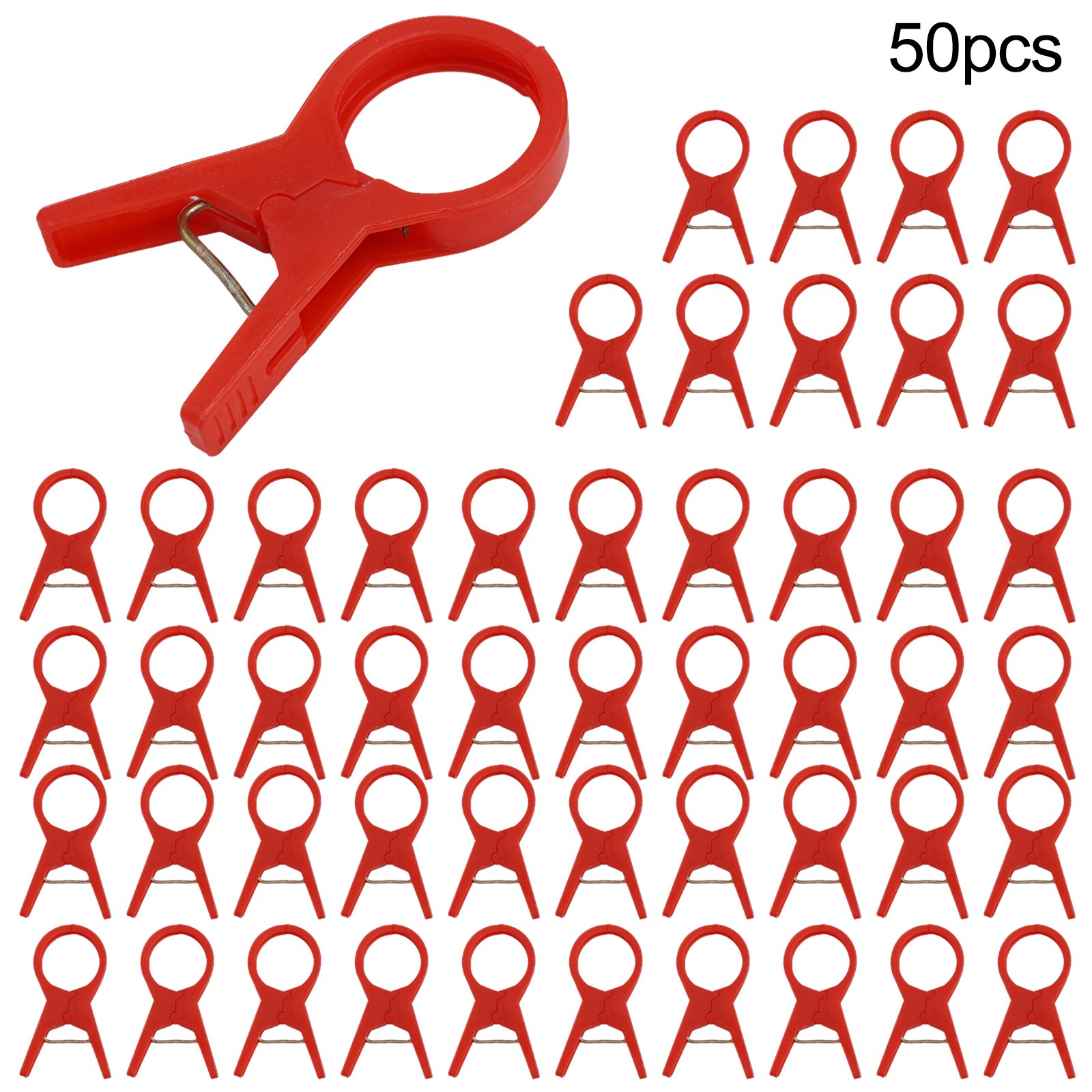 50Pcs Reusable Outdoor Garden Climbing Plant Support Fixing Clip for Tomato Vine 30mm Red ...