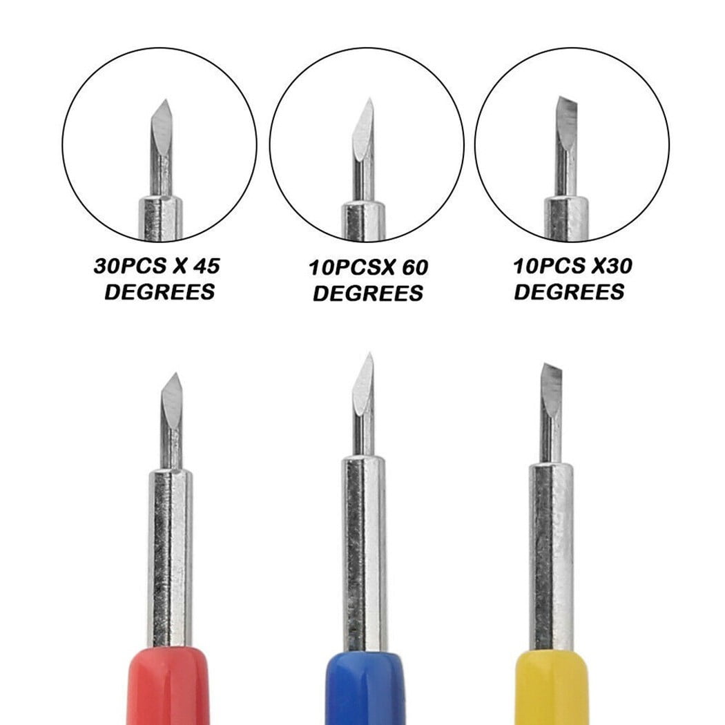 50Pcs Roland Cricut Plotter Cut Tools 30 45 60 Degrees Blades For Cricut Explore Air 2 Vinyl Cut ...