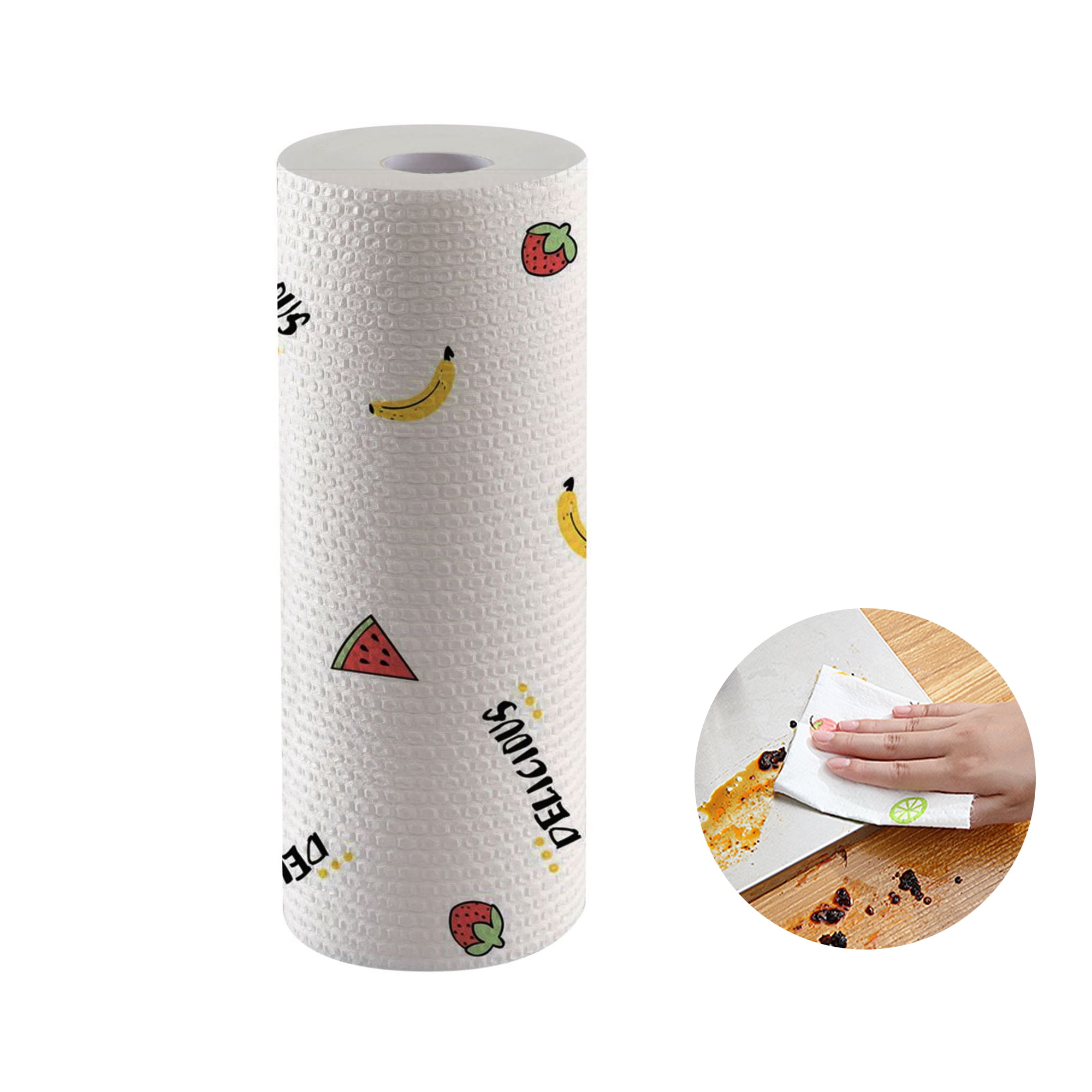 50Pcs/Roll Disposable Dishcloth Cleaning Towels, Reusable Non-Woven ...