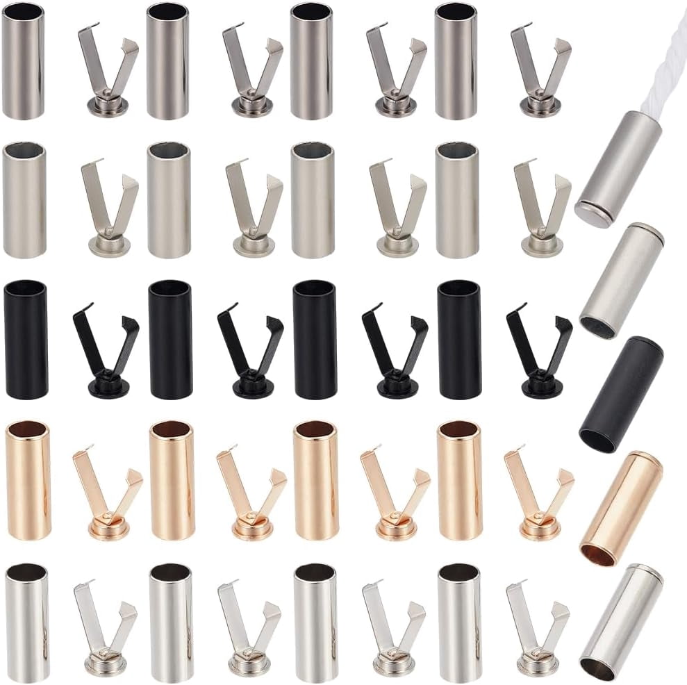 50Pcs Rope Stoppers Alloy 5 Colors Cord Tip Caps Buckle Replacement ...