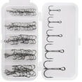 50Pcs Round Bend Treble Hook Set High Carbon Steel Heavy Duty Fishing ...