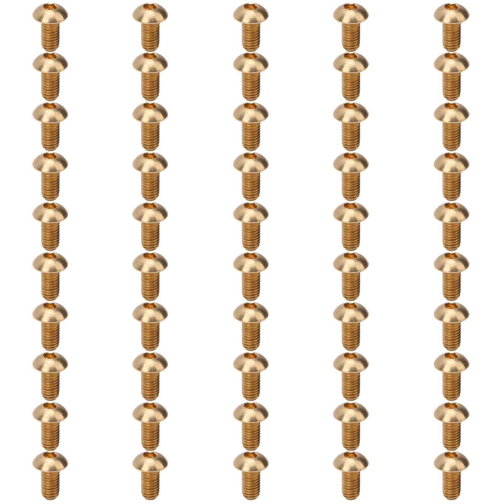 50Pcs Round Hex Socket Screw Copper Fastener Hardware Tools Industrial ...