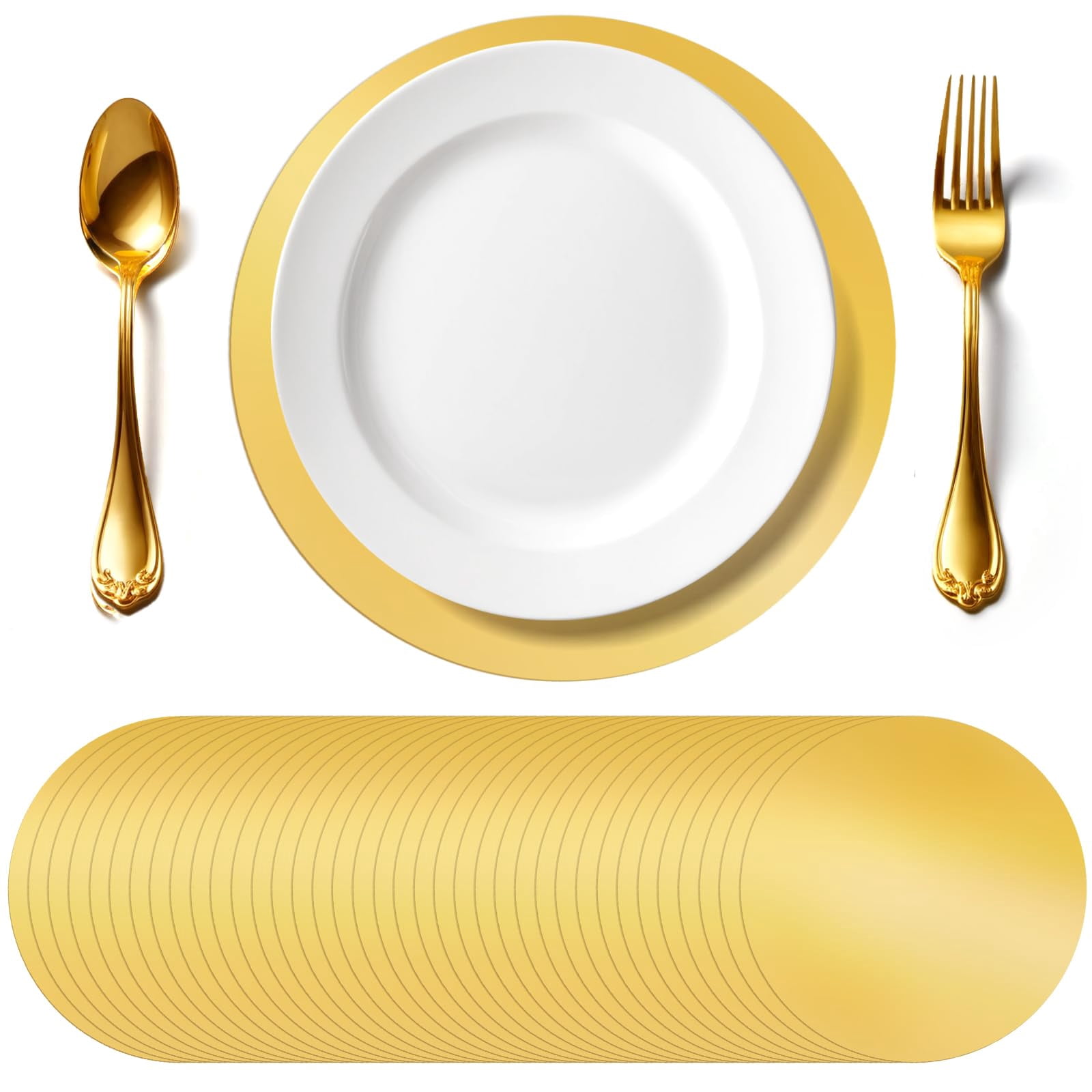 50Pcs Round Placemats, 12" Disposable Paper Placemats for Dining Table ...