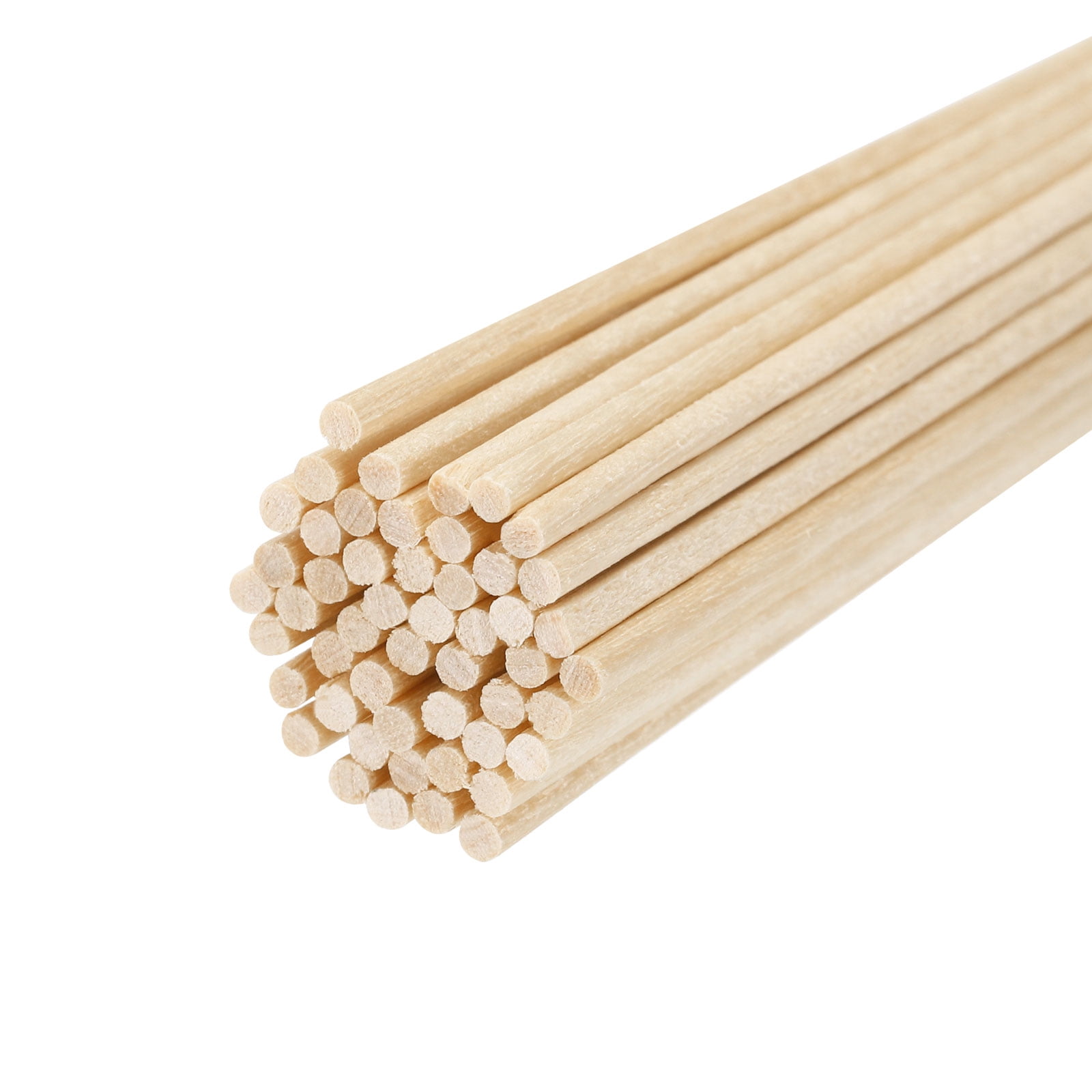 50Pcs Round Wood Sticks 1/12x6" Dowel Rod Unfinished Hardwood Stick ...