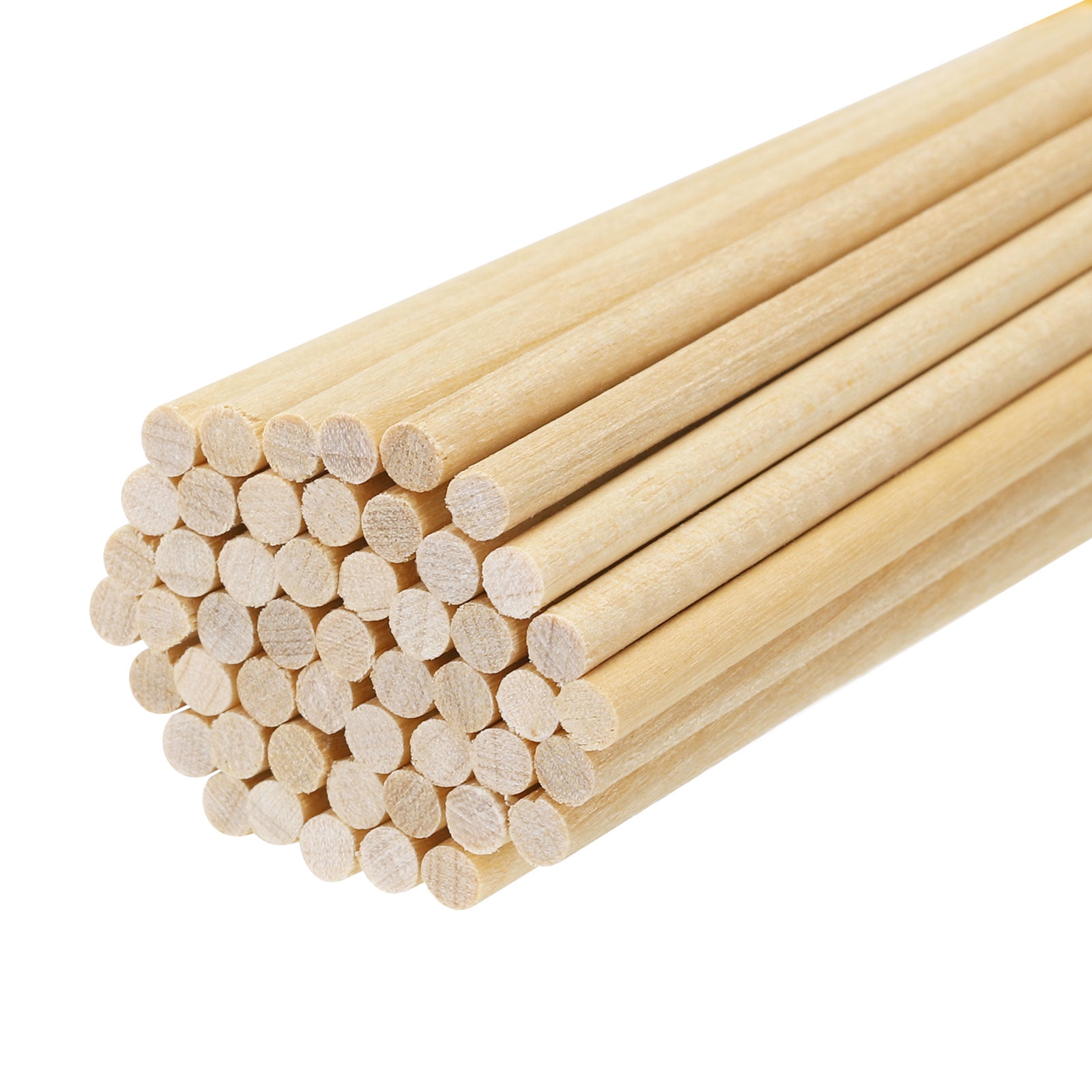 50Pcs Round Wood Sticks 1/7x3" Dowel Rod Unfinished Hardwood Stick ...