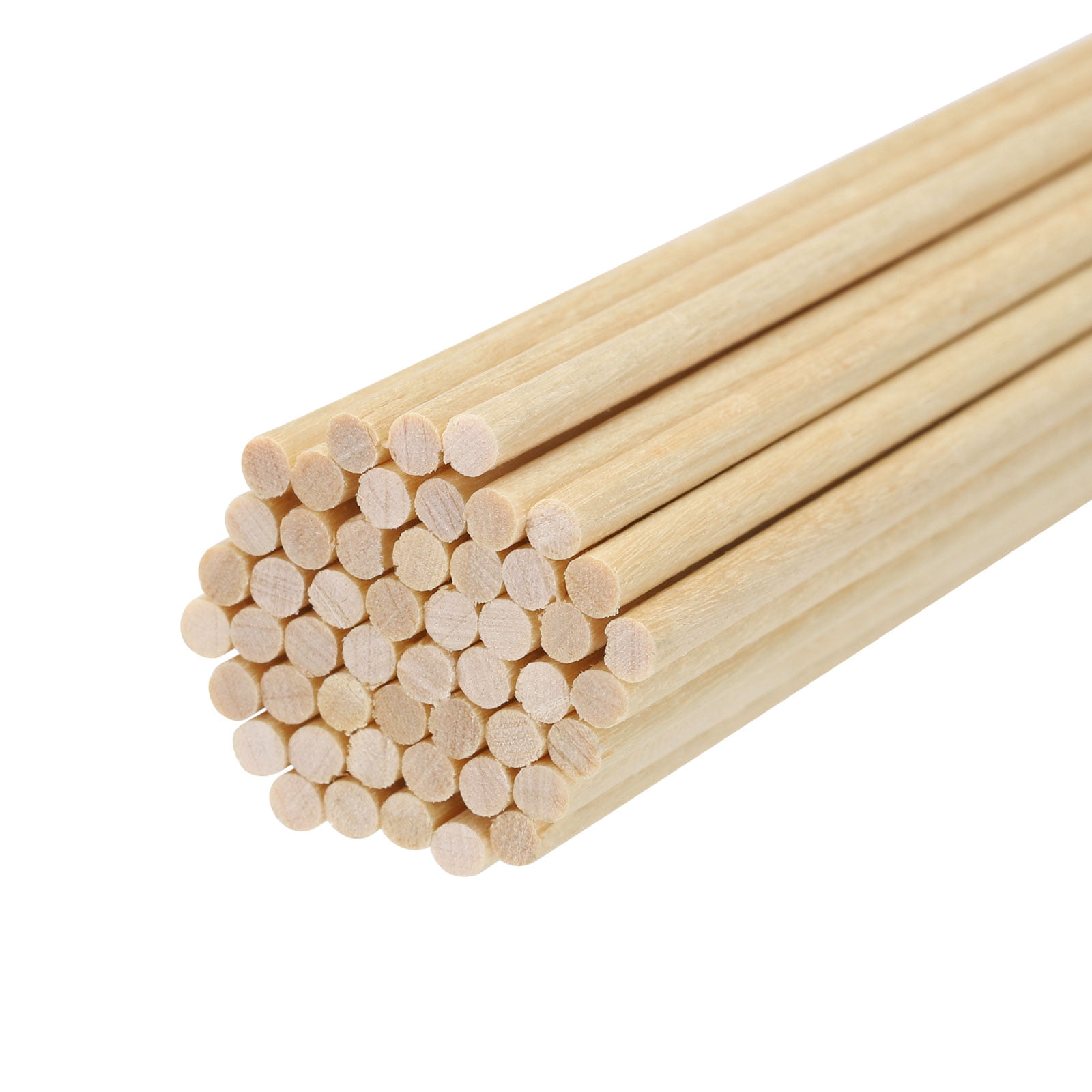 50Pcs Round Wood Sticks 1/8x6" Dowel Rod Unfinished Hardwood Stick ...