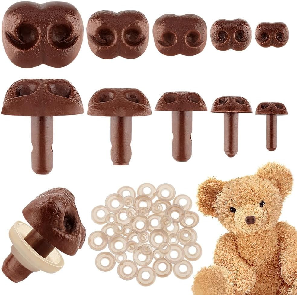 Nose Wash Flocking Safety Noses 24 Sets Oval Noses Crafts Amigurumi ...