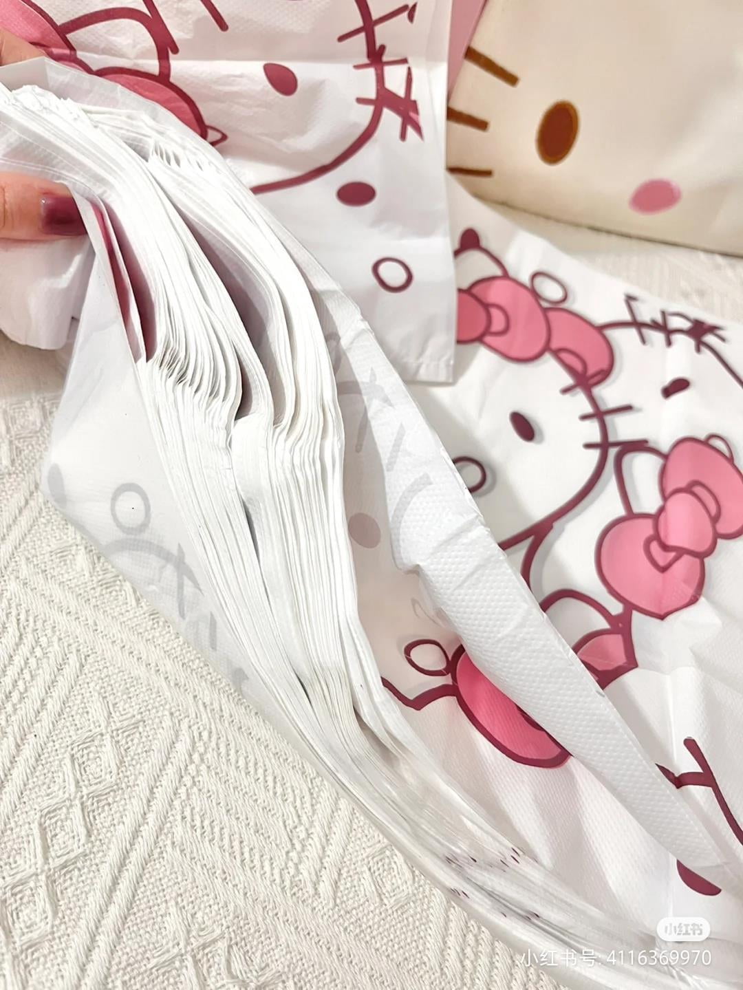 50Pcs Sanrio HelloKitty Kuromi Cartoon Trash Bag Anime Cute Garbage Bag ...