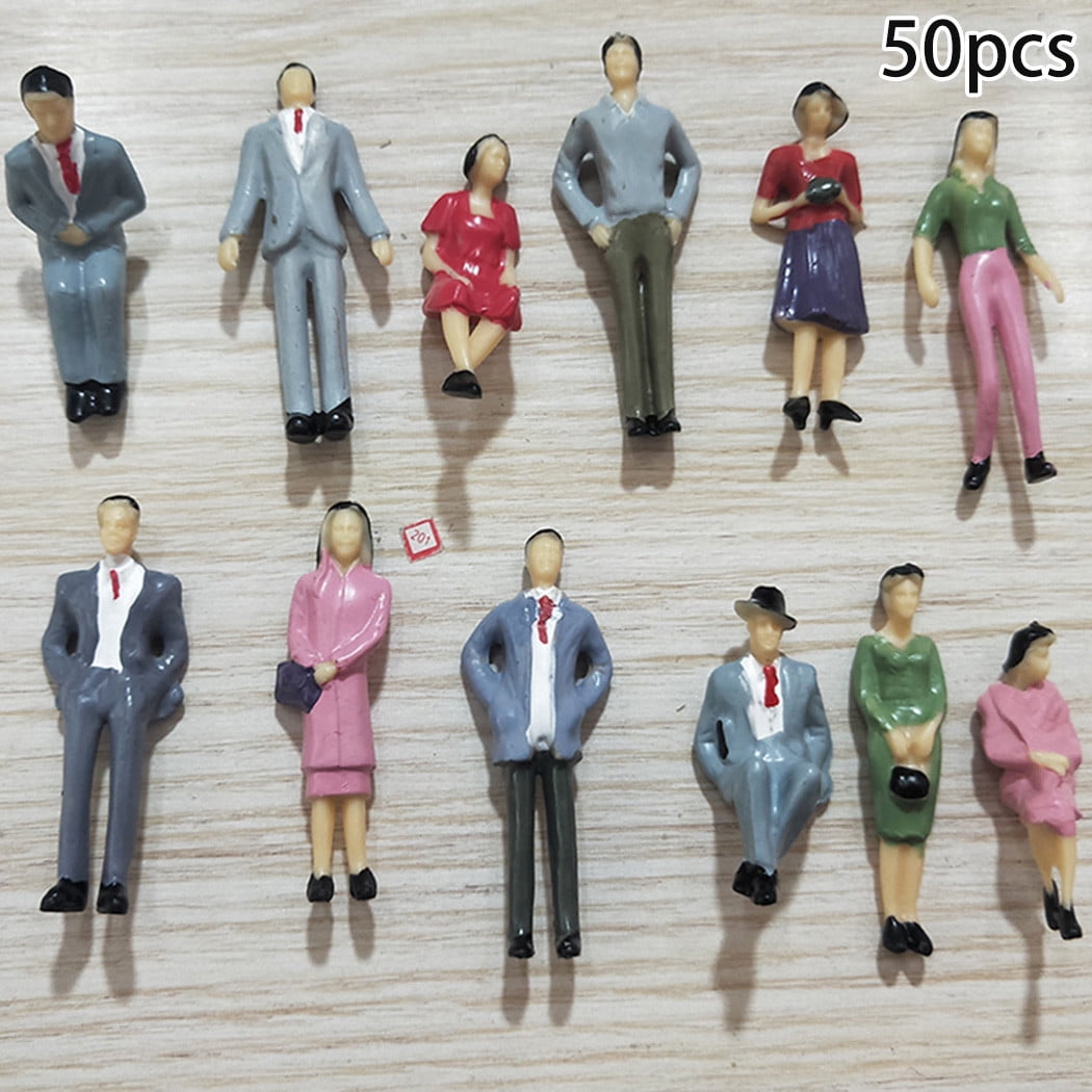 50Pcs Scale Plastic Models 1:32 People Sitting Standing Figures Plastic ...