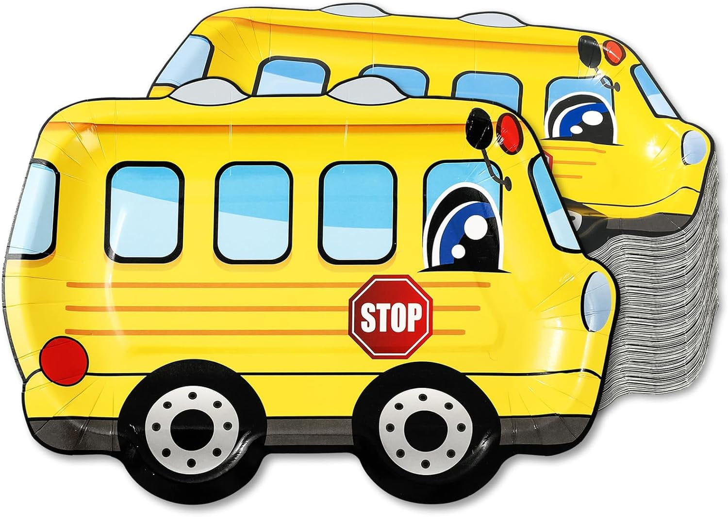 50Pcs School Bus Paper Plates Back to School Disposable Plate Yellow ...