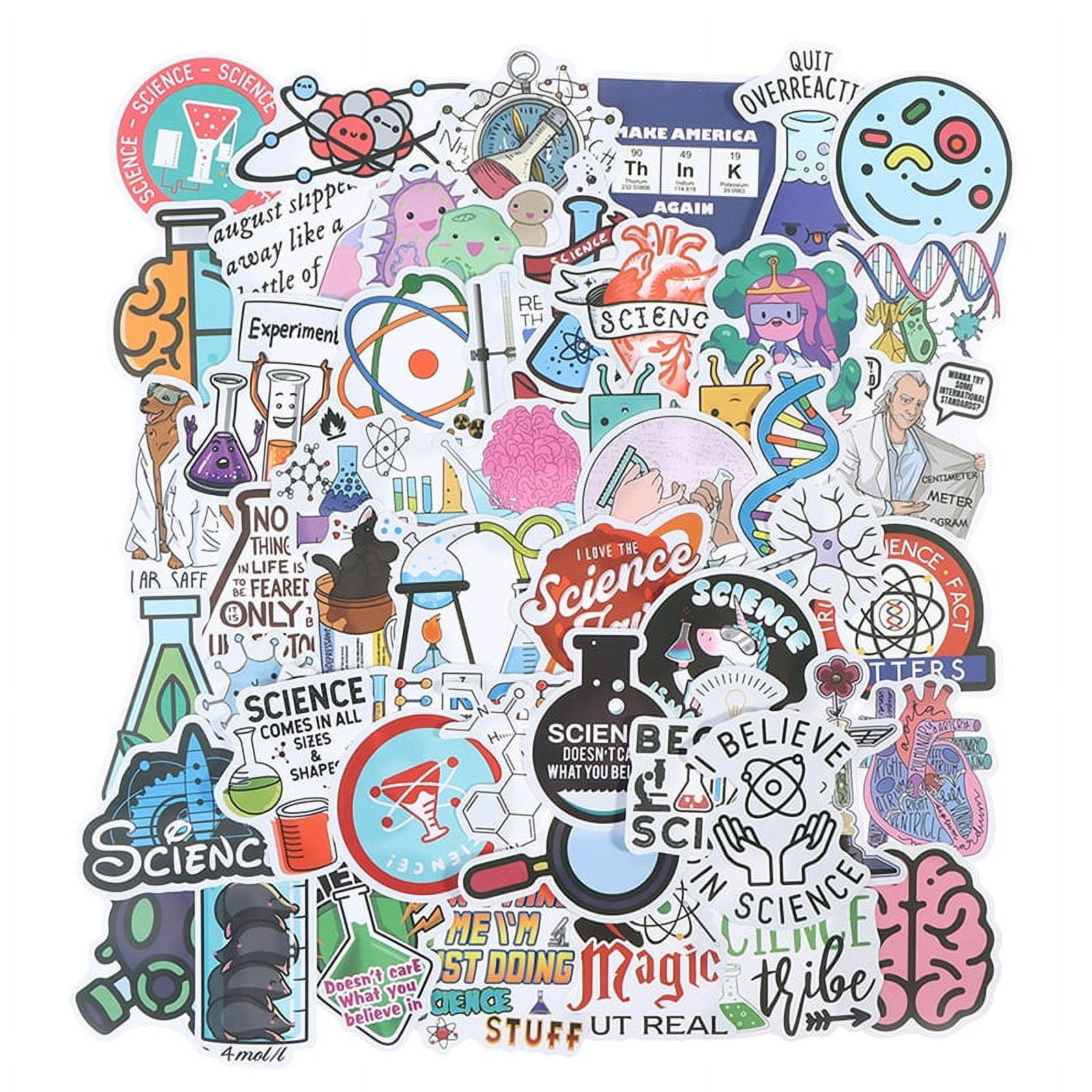 50Pcs Science Chemistry Laboratory Stickers for Laptop Phone Skateboard ...