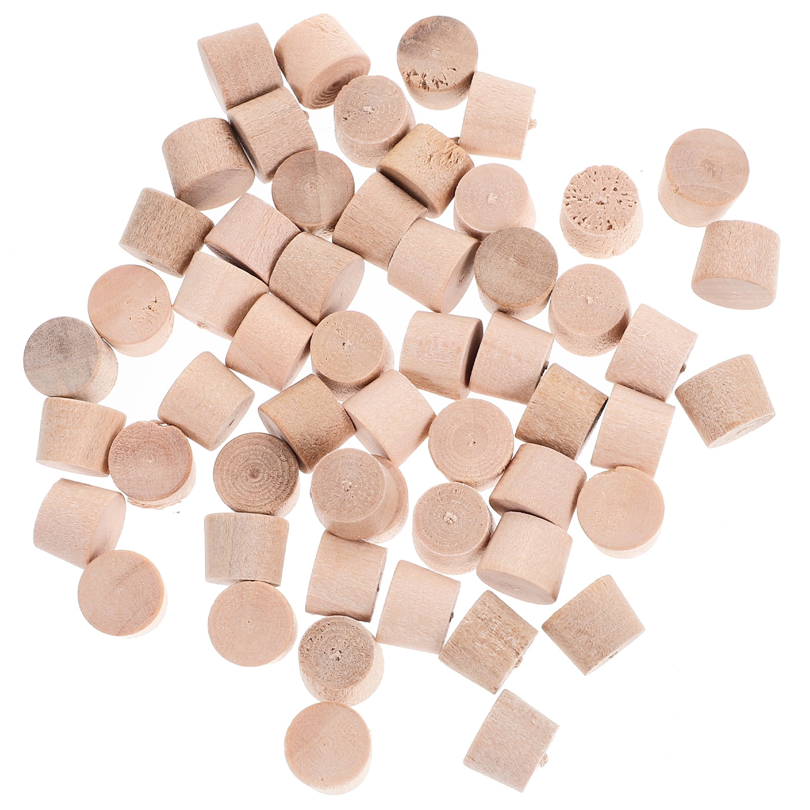 50 Pcs 3/8 Inch Flat Wood Plugs, Wooden Screw Hole Covers, Wood Caps ...