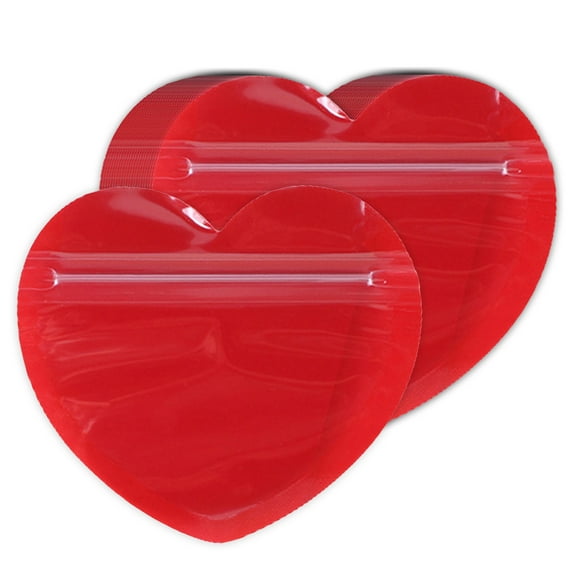 50Pcs Sealing Jewelry Pouches Heart Shape Bag Jewelry Zipper Lock Pouch ...