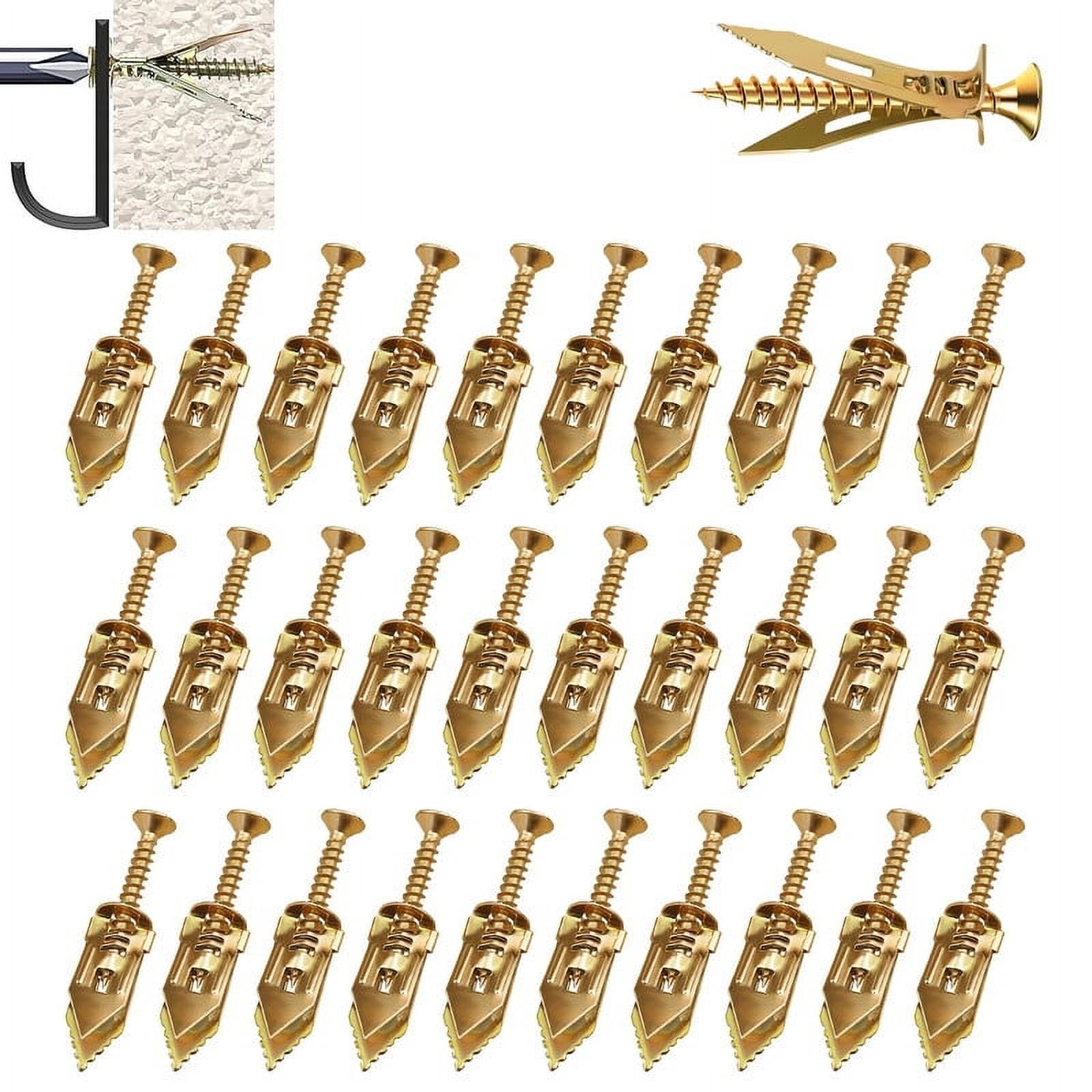 LISHIM Heavy Duty Self-Drilling Drywall Anchors with Screws, Zinc ...