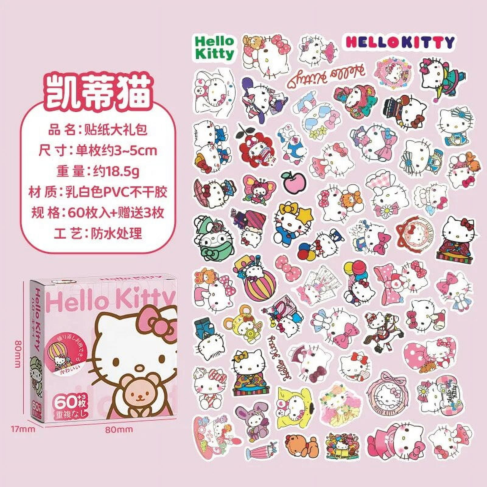 50Pcs/Set Kawaii Sanrio Stickers Anime Cartoon Hello Kitty Kuromi My ...