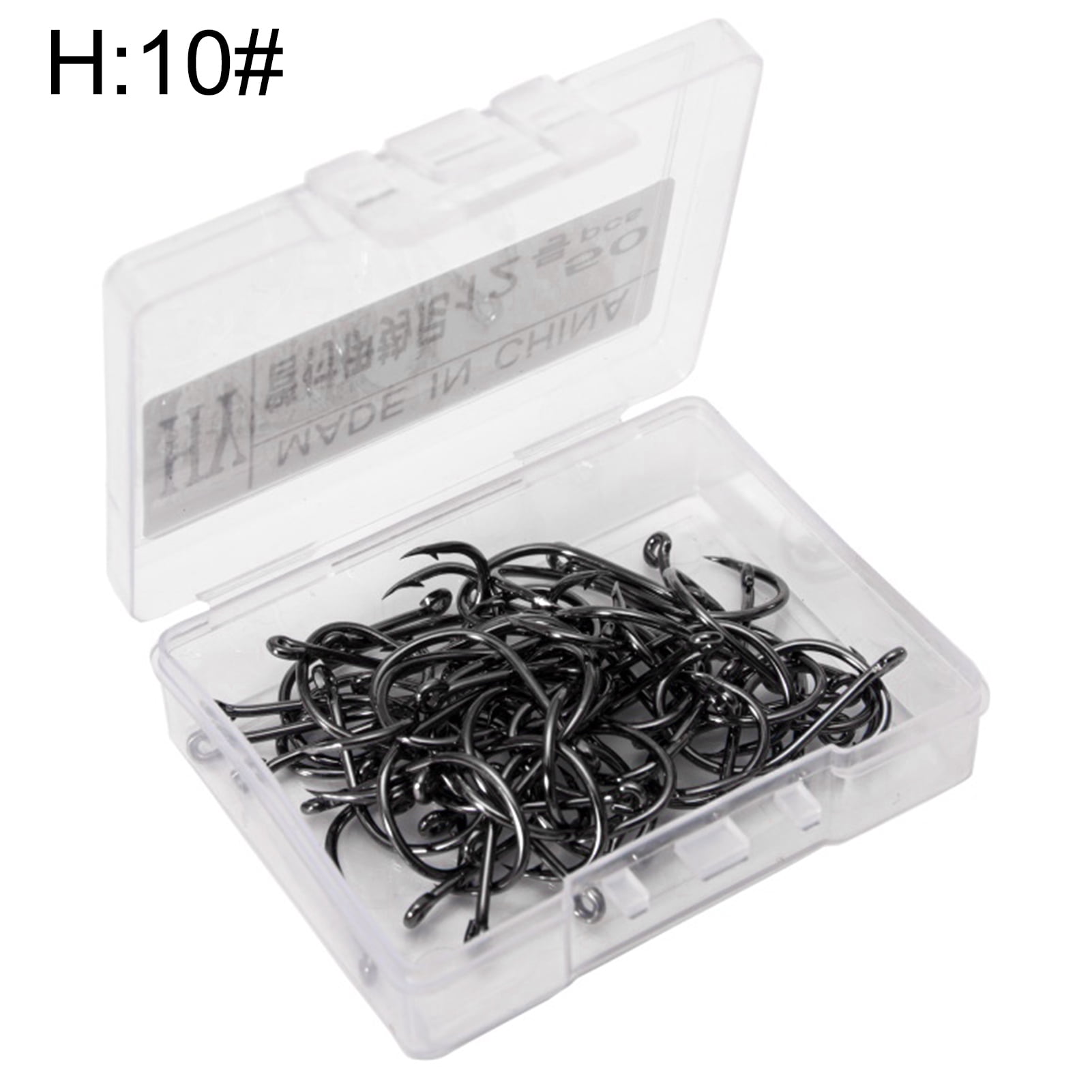 50Pcs/Set Practical Sharp Barb Fishing Hooks Single Head Effective High Carbon Steel Fishing Jig ...