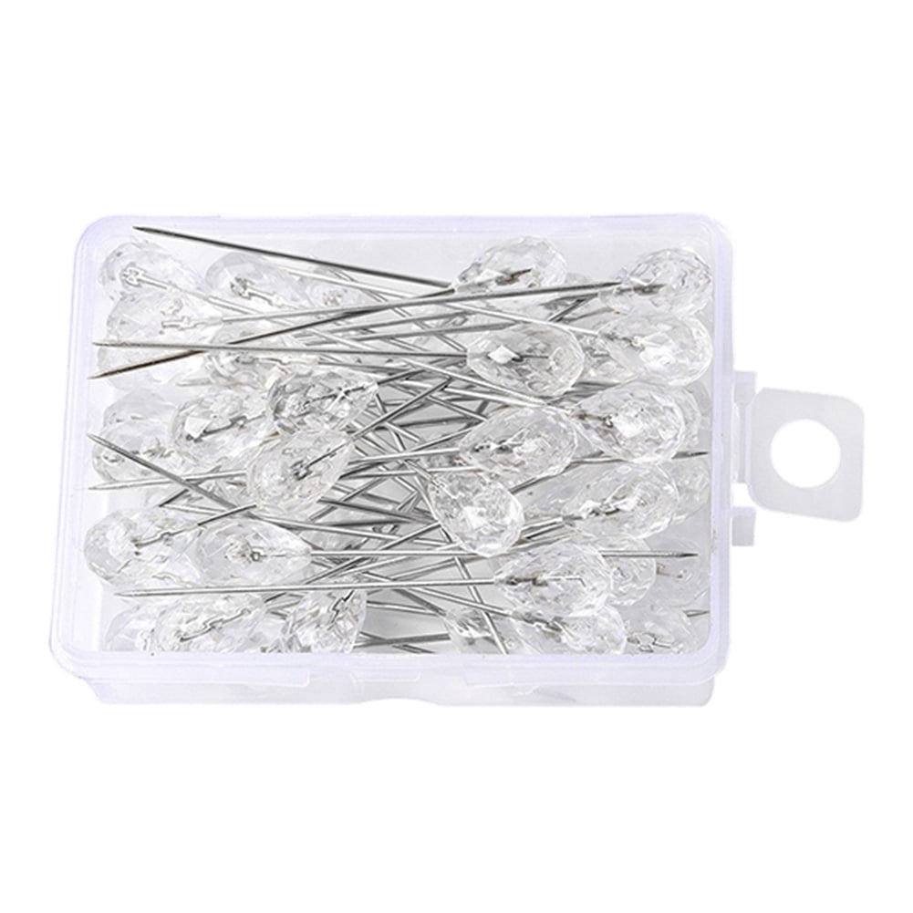 50Pcs Sewing Transparent Long Pushpins Long Thumbtack Marking ...