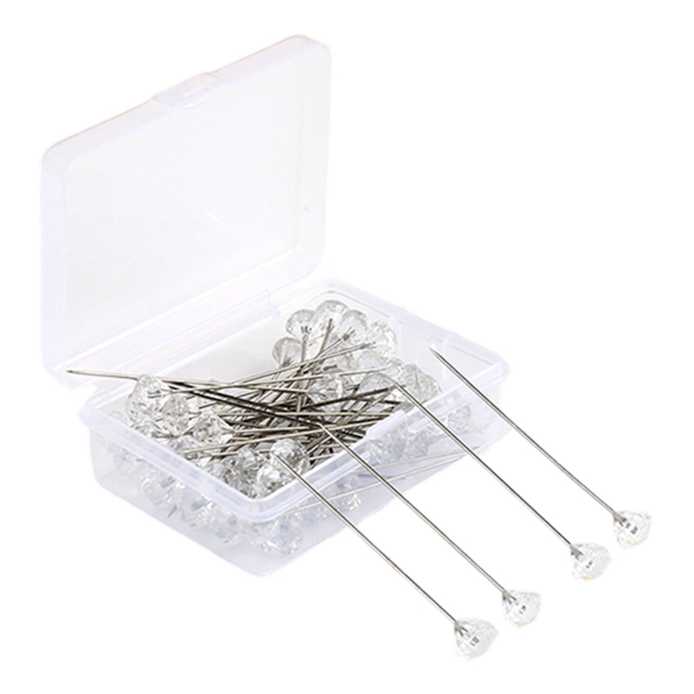 50Pcs Sewing Transparent Long Pushpins Long Thumbtack Marking ...