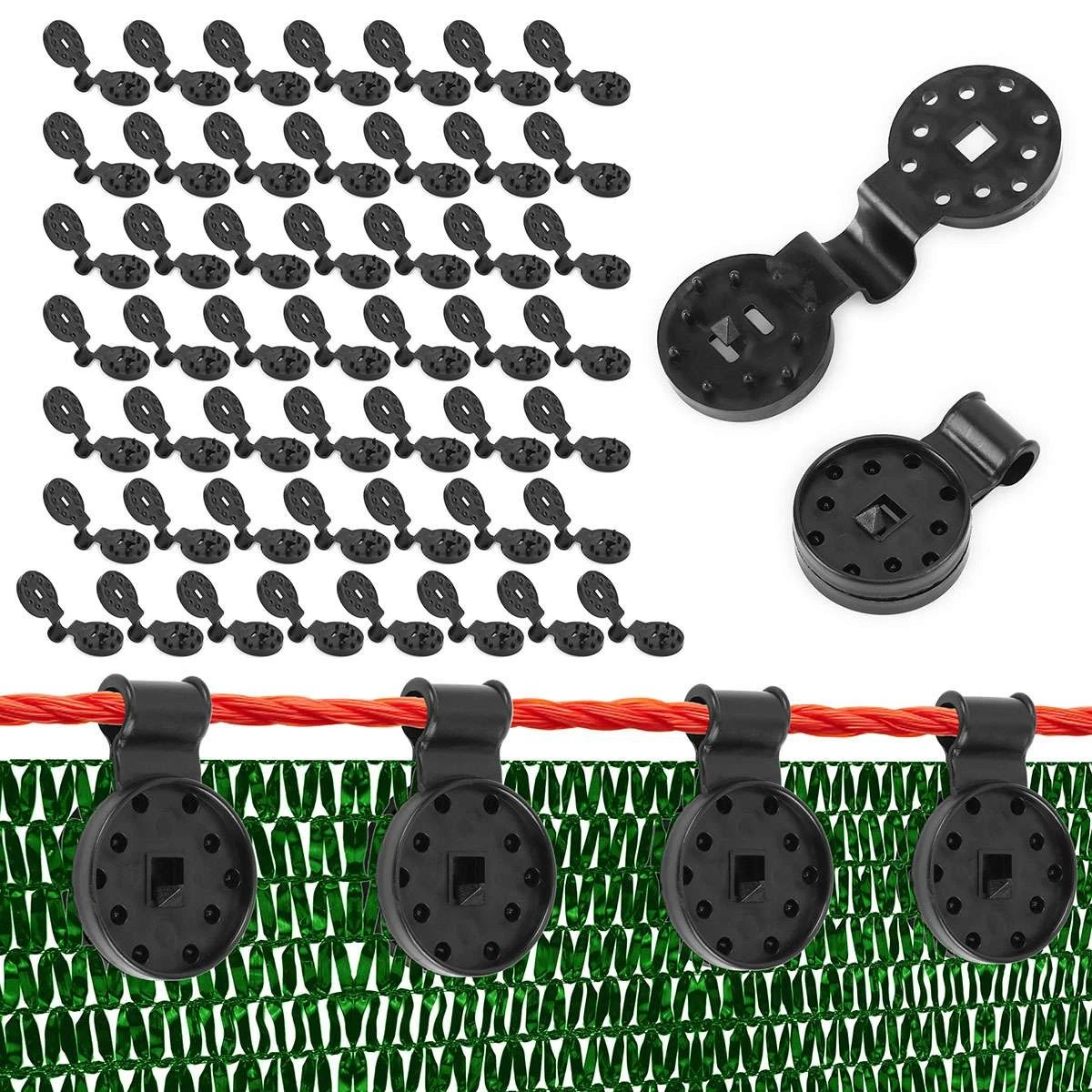 50Pcs Shade Cloth Plastic Clip Netting Black Clips For Greenhouse ...
