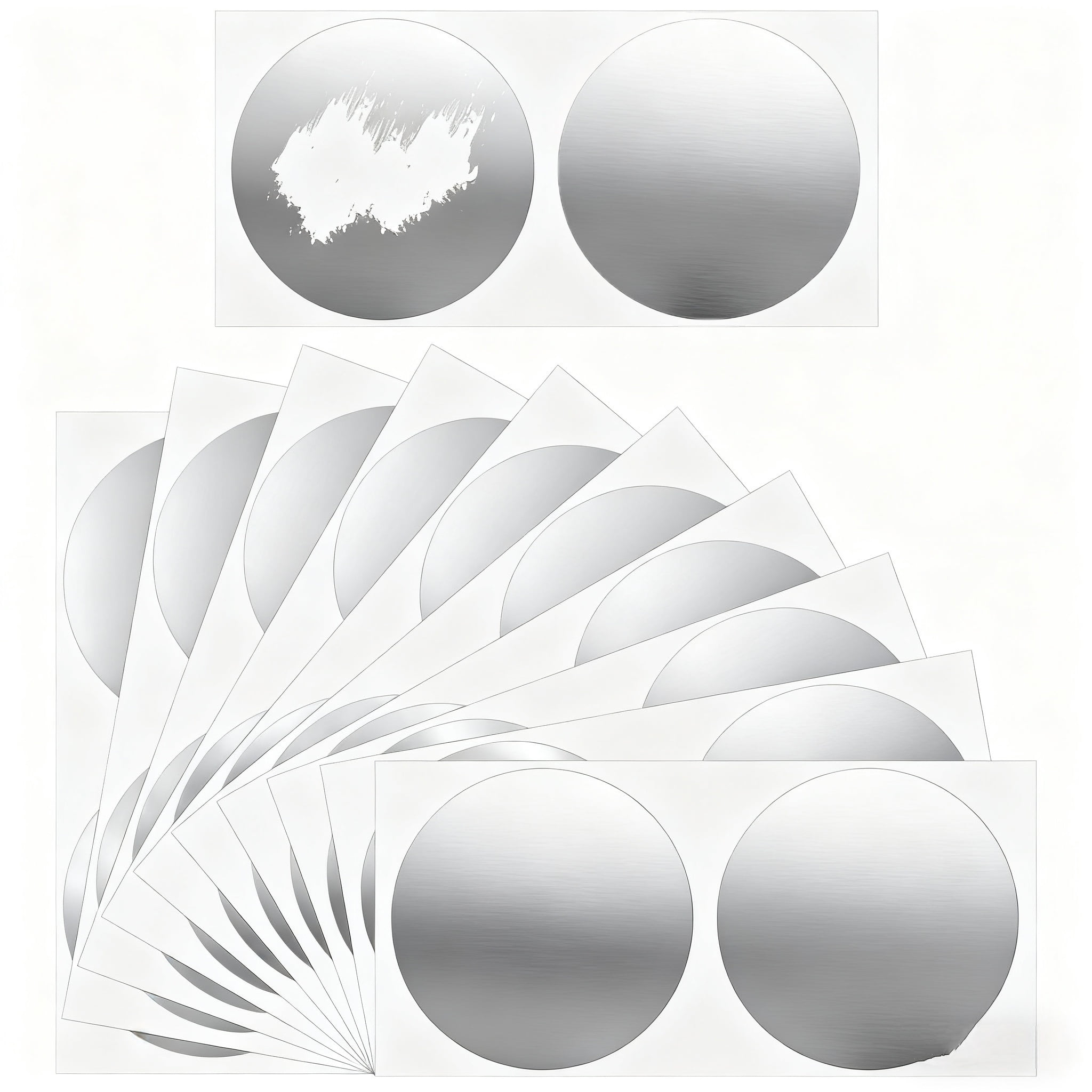 50Pcs Silver Scratch Off Stickers, 2inch Round Self-Adhesive Scratch ...