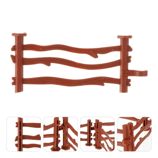 50 Pcs Adorable Red Plastic Fences for Miniature Garden Decoration and ...