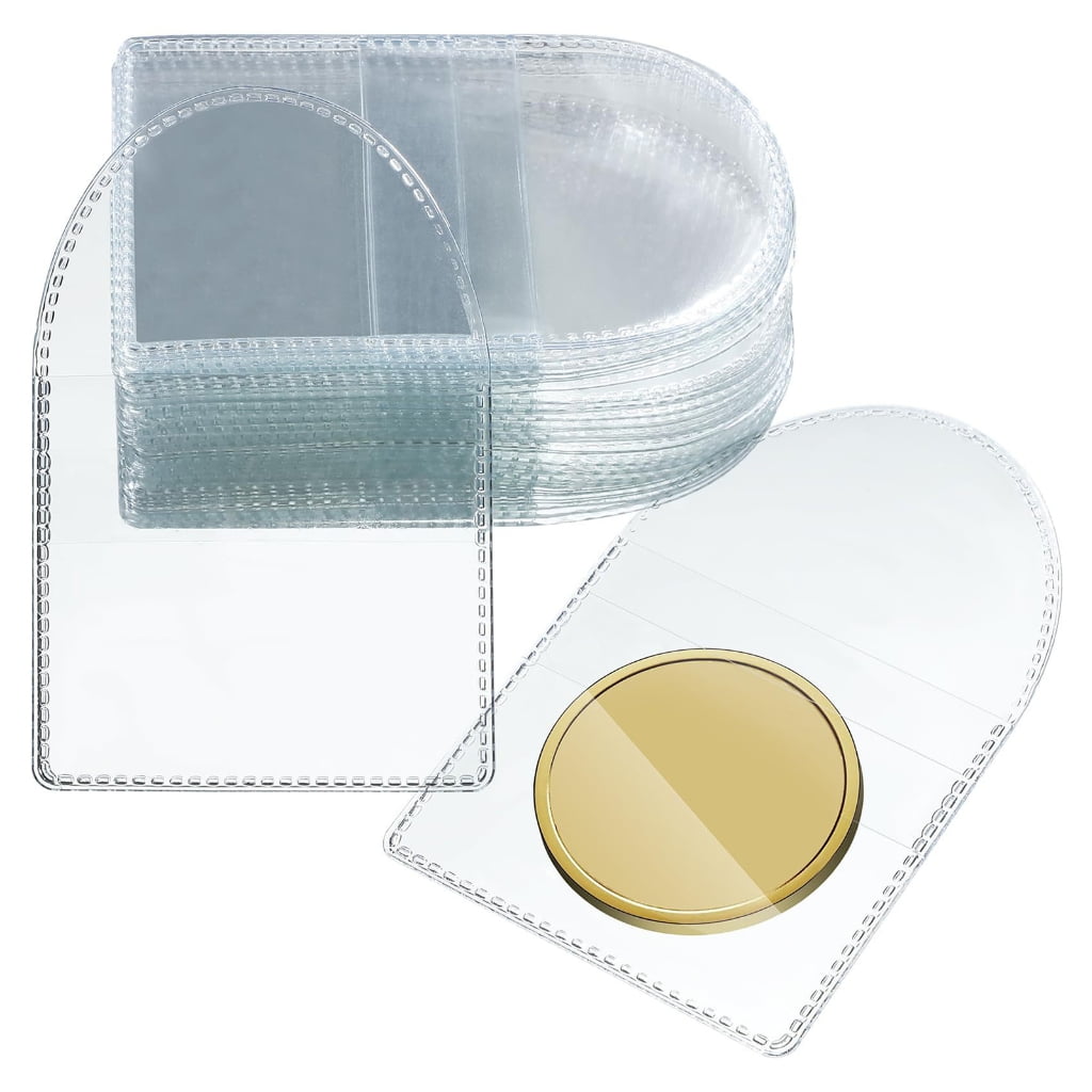50Pcs Single Pocket Coin Sleeves Coin Storage Sleeves Coin Protectors ...